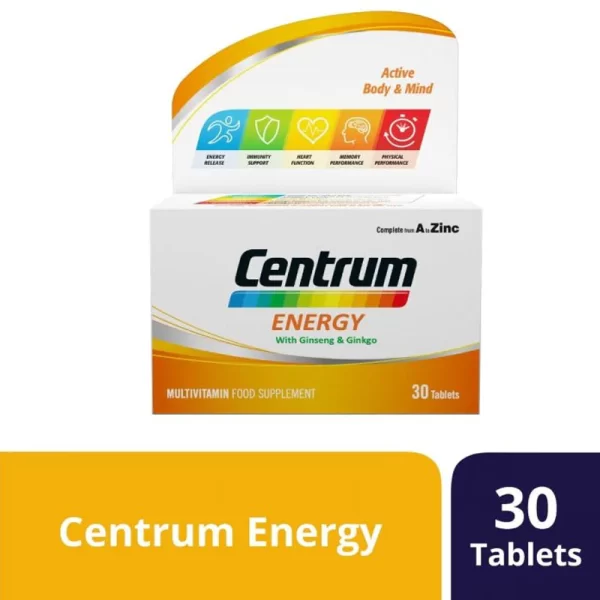 Halal Centrum Energy with Ginseng & Ginkgo Biloba 30 tabs » Dawa Online